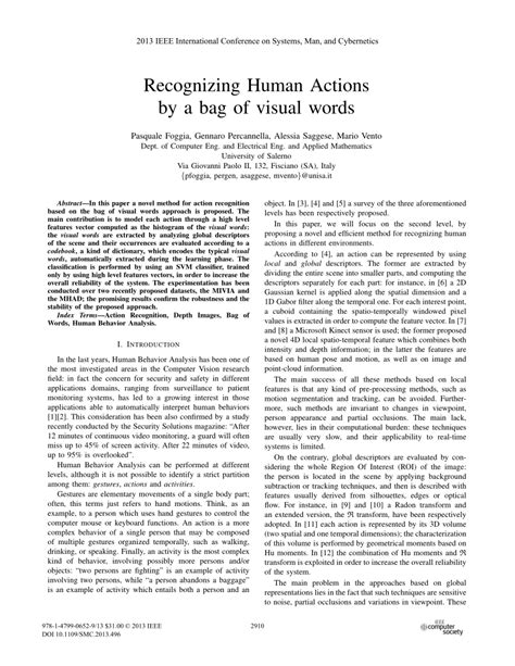 Pdf Recognizing Human Actions By A Bag Of Visual Words