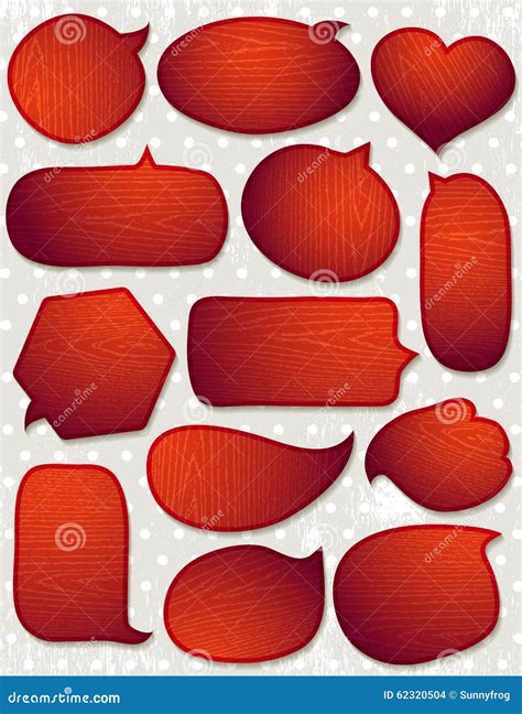 Wooden Labels Collection Vector Shapes Made Of Wood Square