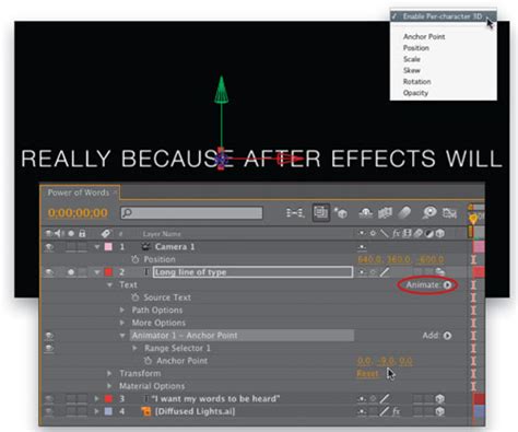 D Motion And Position Of Text Characters With After Effects Layers Magazine