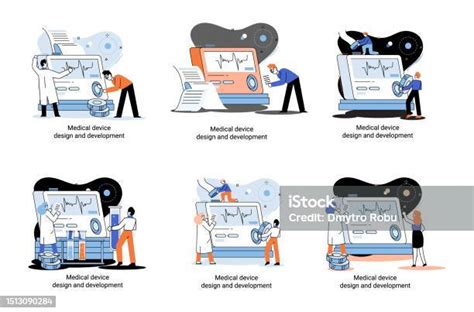 과학자와 의료 기기 설계 및 개발 배너는 장비 및 실험 은유를 개발합니다 Dna에 대한 스톡 벡터 아트 및 기타 이미지 Dna 개념 개발 Istock