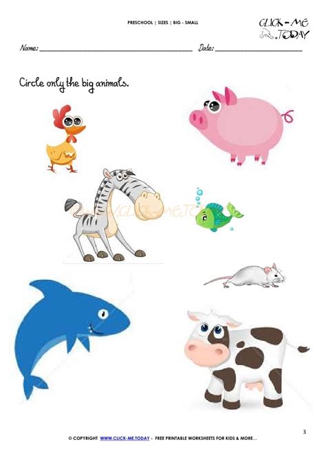 Big Small Worksheet 3