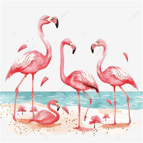 바다 해변 여름 시간에 귀여운 핑크 플라밍고 여름 열렬한 휴가 Png 일러스트 및 이미지 에 대한 무료 다운로드 Pngtree