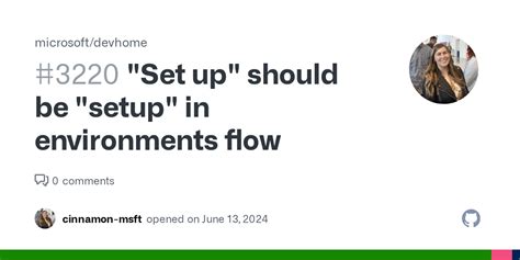 Set Up Should Be Setup In Environments Flow · Issue 3220