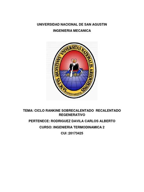 Ciclo Rankine Regenerativo Recalentado Sobrecalentado Pdf Vapor