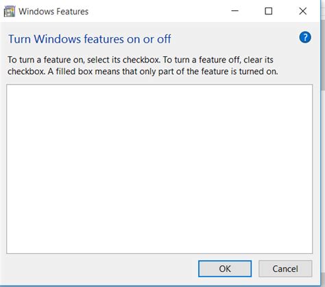 Turn Windows Features On Or Off Showing Up Blank Windows 10 Forums