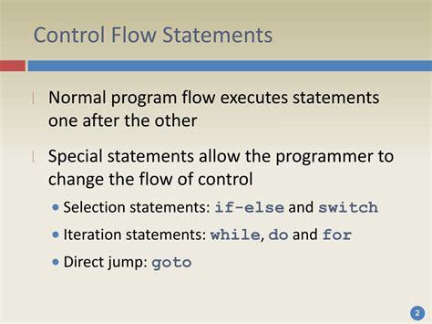 Ppt Flow Of Control Powerpoint Presentation Free Download Id9234079