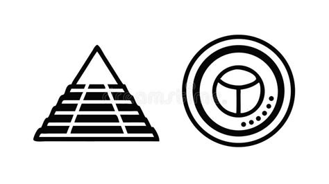 pyramid structure and circular target icon symbolism vector design generative ai stock vector