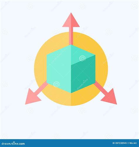 Icon Three Dimensional Object Related To 3d Visualization Symbol Flat Style Simple Design
