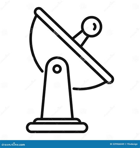 Parabolic Antenna Outline Icon Signal Vector Concept Symbol Royalty