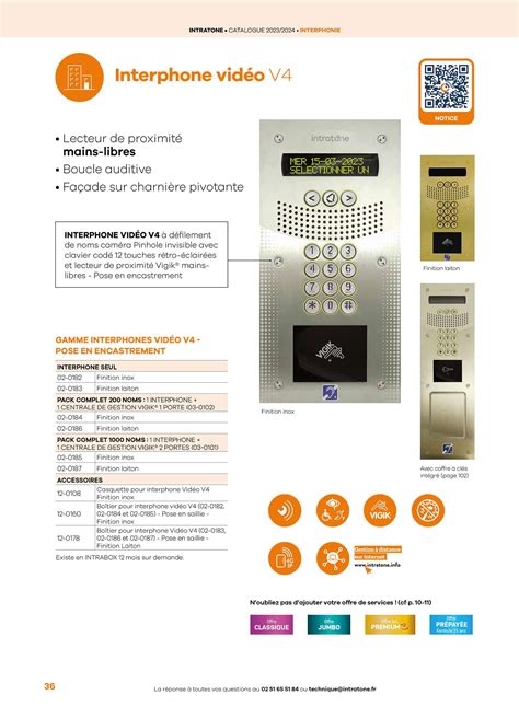 Interphone Vidéo V4 Intratone