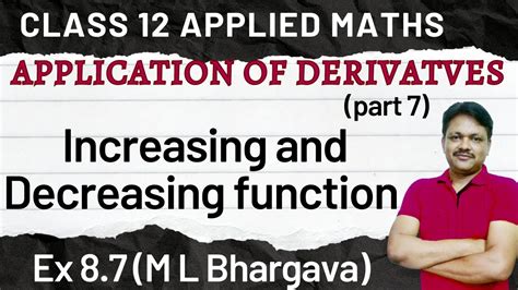 application of derivatives part 7 class 12 applied maths ex 8 7 m l