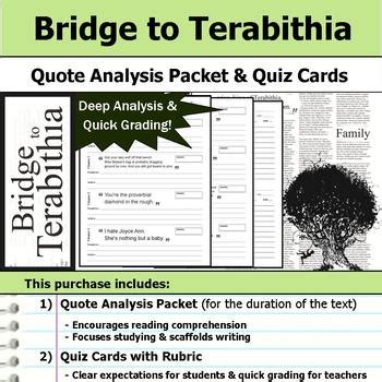 Bridge To Terabithia Quote Analysis And Reading Quizzes By S J Brull