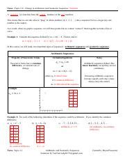 Understanding Arithmetic And Geometric Sequences Formulas Course Hero