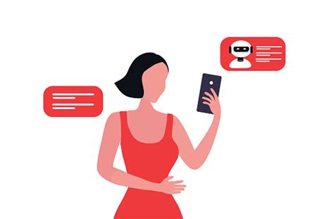 Chatbot Gpt Technology Concept Woman Chatting With Robot Asking Questions And Receiving Answers