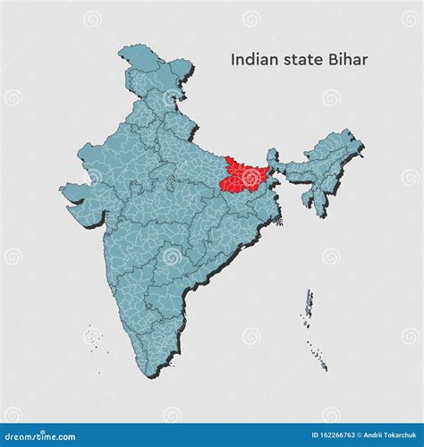 India Country Map Bihar State Template Concept Stock Vector Illustration Of National Punjab