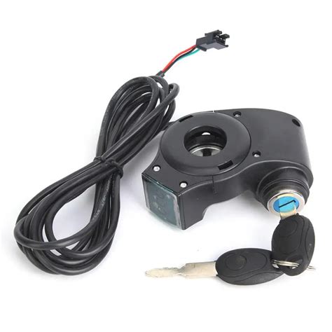 전기 자전거 엄지 스로틀 전압계 디지털 전압 디스플레이 스위치 전원 키 잠금 전기 자전거 손가락 엄지 스로틀전기 자전거 부대용품 Aliexpress