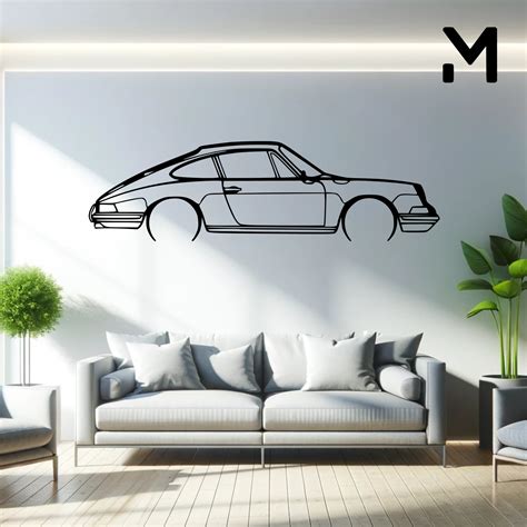 👤 Wall Silhouette Porsche 911 912 1965・archivo Stl Para Impresión 3d