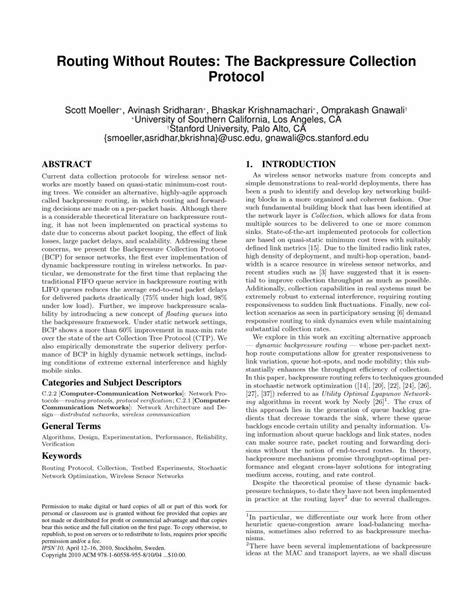 Pdf Routing Without Routes The Backpressure Collection Protocolanrg