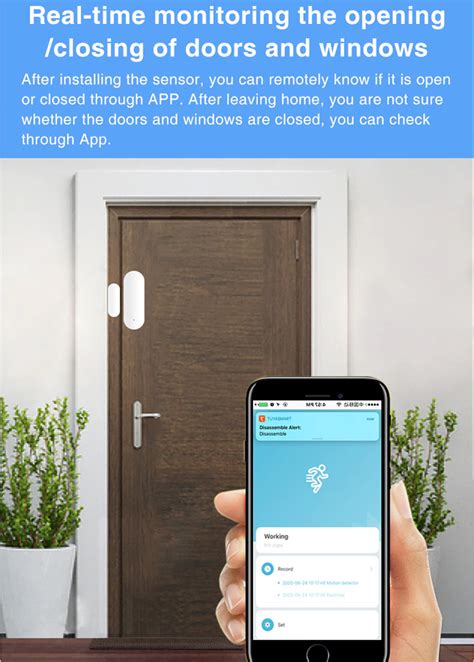 Tuya ZigBee Smart Window Door Sensor Compatible With Alexa Google