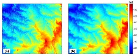 A Dem By The Unconstrained Mle Multi Baseline Insar And B The Dem