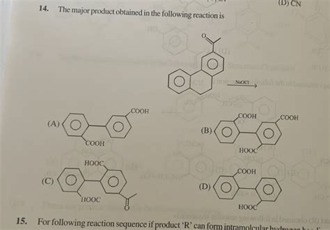 14. The major product obtained in the following reaction isCC(=O)c1ccc2c..