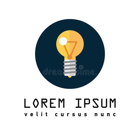 Thin Line Icon With Flat Design Element Stock Vector Illustration Of Light Invention 91870225