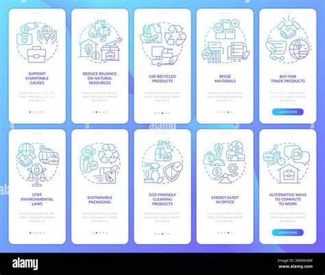 Sustainable Business Model Blue Gradient Onboarding Mobile App Screen
