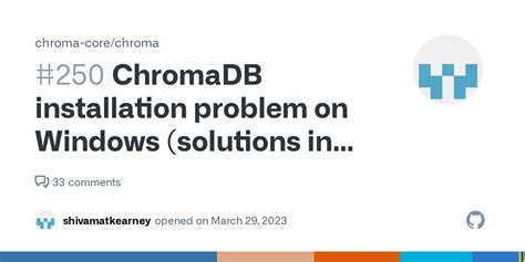 ChromaDB Installation Problem On Windows Solutions In Thread Issue