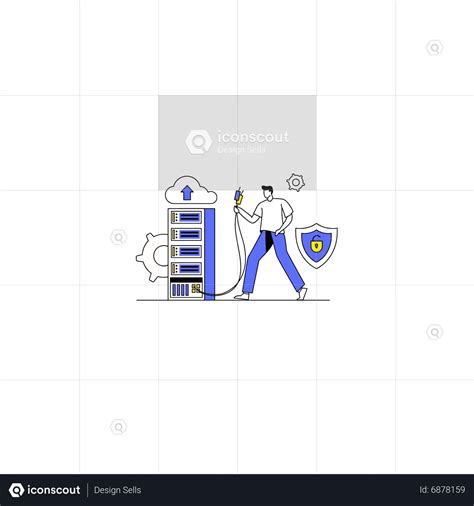 Cloud Server Maintenance Animated Illustration Download In Json Lottie