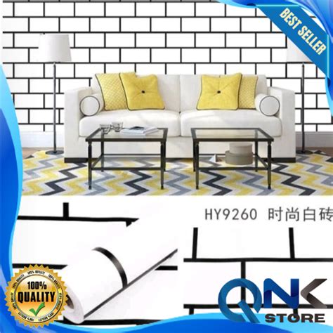 Jual Wallpaper Dinding Motif Bata Putih 45cm X 100cm Wallpaper Sticker
