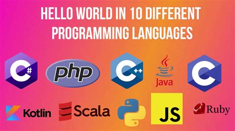 How To Print Hello World In 10 Different Famous Programming Languages Youtube
