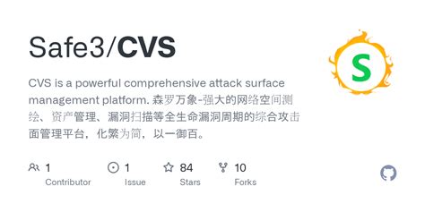Github Safe3cvs Cvs Is A Powerful Comprehensive Attack Surface