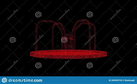 3d Merry Go Round On Black Bg Object Dissolved Red Flickering Particles Business Background