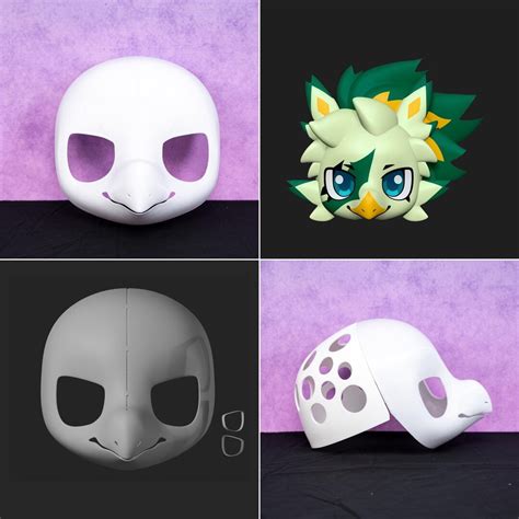 Fursuit Head Base Japanese Style Bird Head For Diy Furry Mask Making 3d