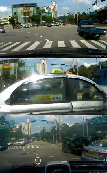 무개념 택시 신호위반에 트럭 뒤집혀 ‘위험천만 일요신문