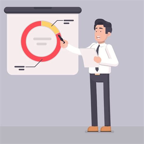 premium vector businessman presenting data and explaining chart