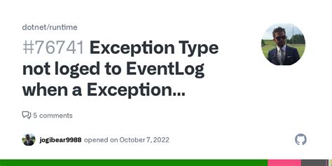 Exception Type Not Loged To Eventlog When A Exception Crashes The Application · Issue 76741