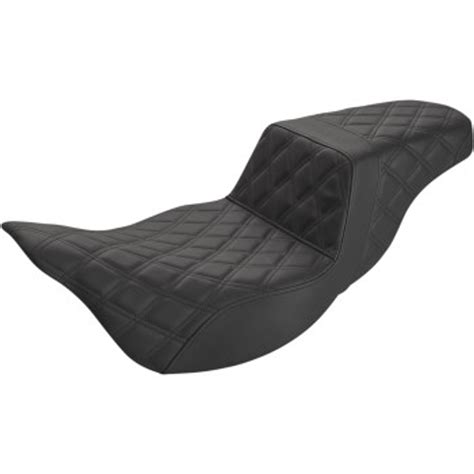 Saddlemen Extended Reach Step Up Seat Full Lattice Stitch Black 08 21