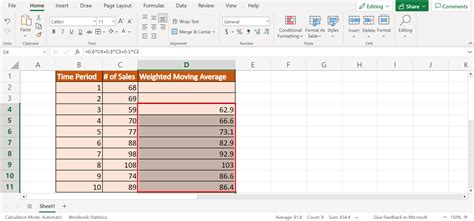 How To Find Weighted Moving Averages In Excel Sheetaki