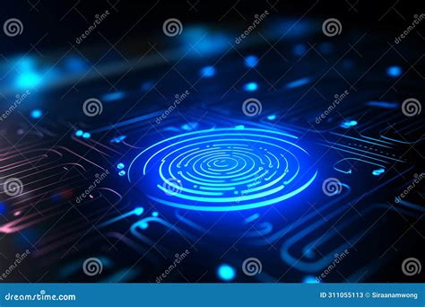 Identification System Scanning Human Fingerprint By Generative Ai