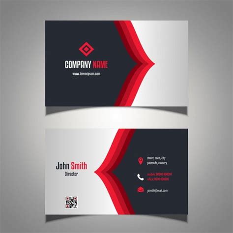 빨간색과 검은 색 명함 Eps Uidownload