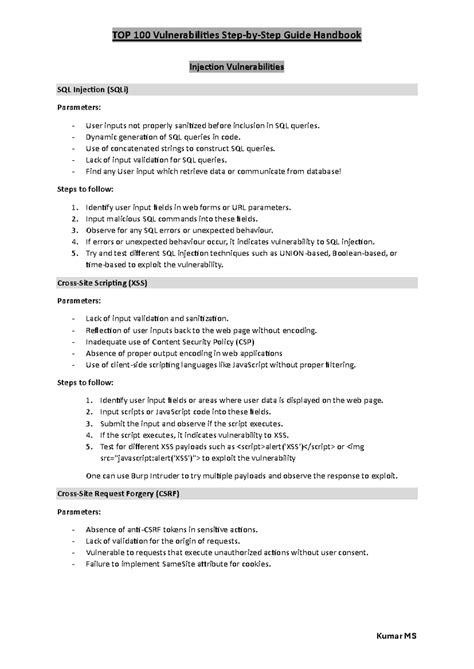 Bug Bounty Tips ️ Top 100 Vulnerability Guide Step By Injection Vulnerabilities Sql Injection