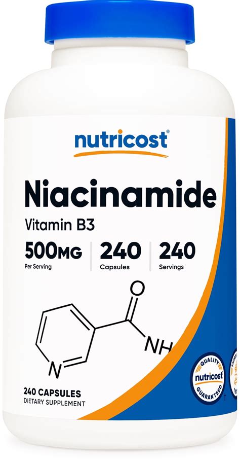 Nutricost Niacinamide Vitamin B3 500mg 240 Capsules Vitamin B 3