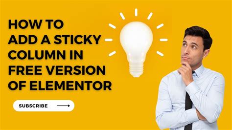 elementor tutorial how to add a sticky column to the free version of