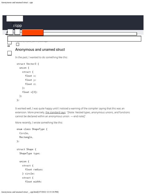 anonymous and unamed struct cpp pdf c computer data