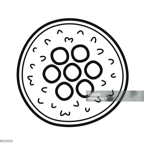 이쿠라 마키 쌀 연어 캐비어 김 해초를 곁들인 스시 롤 전통적인 일본 음식 낙서 스케치 스타일 흰색 배경에 격리된 벡터 그림 건강한 식생활에 대한 스톡 벡터 아트 및 기타