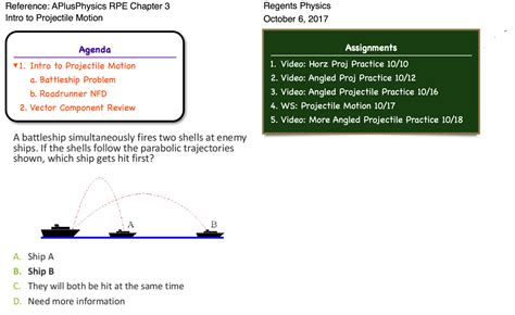 Intro To Projectile Motion Regents Physics