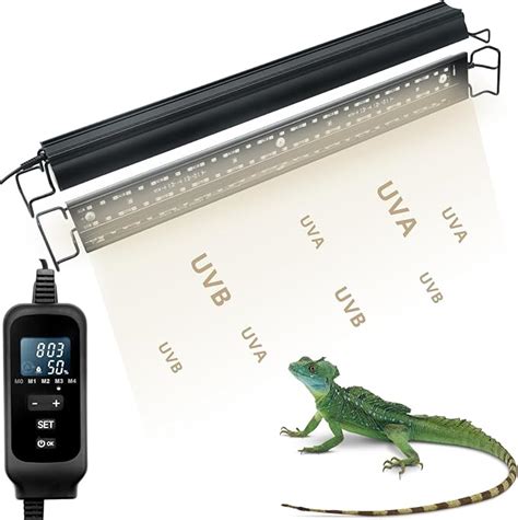 Amazon.com: MECESOR 8W UVB Reptile Lighting Combo Kit with Timer and Brightness Adjustable UVA ...