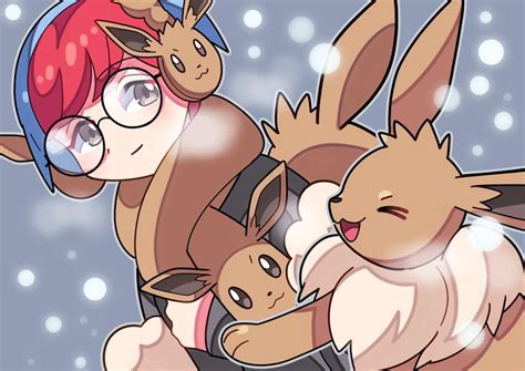 Eevee And Penny Pokemon And More Drawn By Sutokame Danbooru