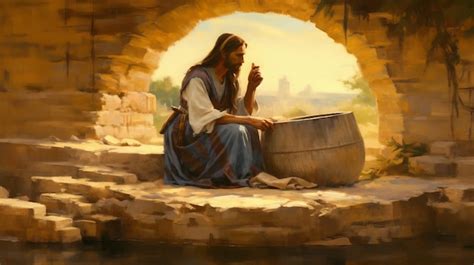 Premium Ai Image Jesus With The Woman At The Well